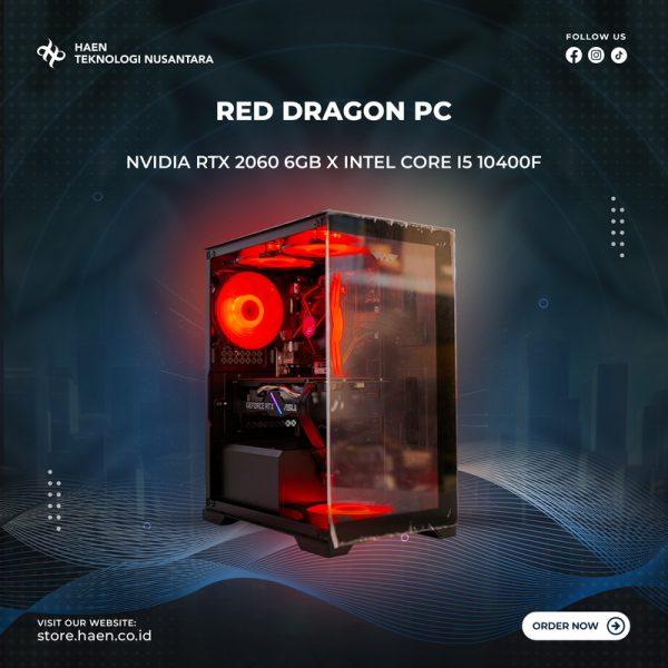PC Gaming Rakitan I5 Rtx 2060 10400F - Red Dragon - Haen Komputer Store
